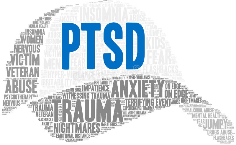 PTSD Brain Word Cloud stock vector. Illustration of post - 146646912