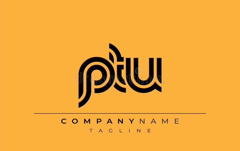 PTU Creative Unique Modern Letter Logo Design Stock Vector ...