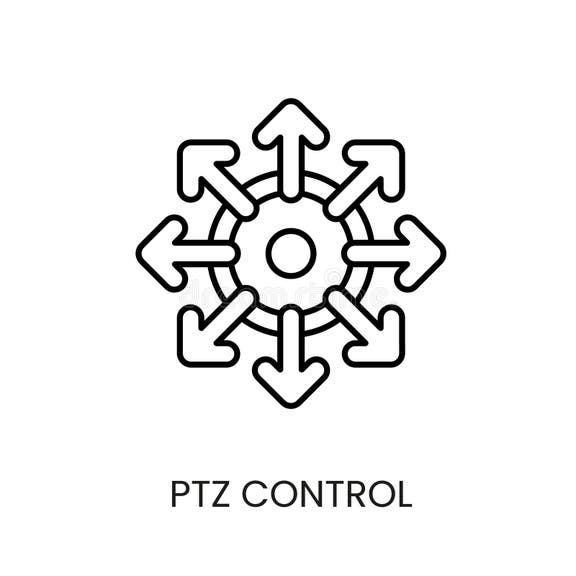 Ptz Control Line Vector Icon with Editable Stroke Stock Vector ...