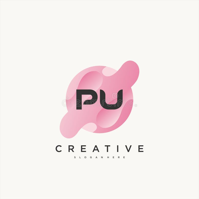 PU Initial Letter Colorful Logo Icon Design Template Elements Vector ...