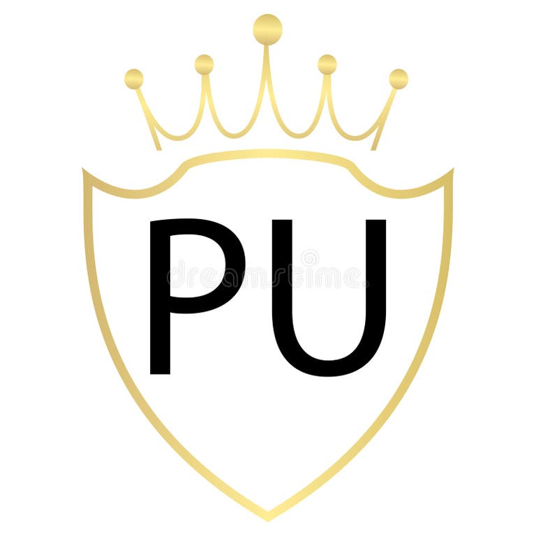 PU Letter Logo Design with Simple Style Stock Vector - Illustration of ...