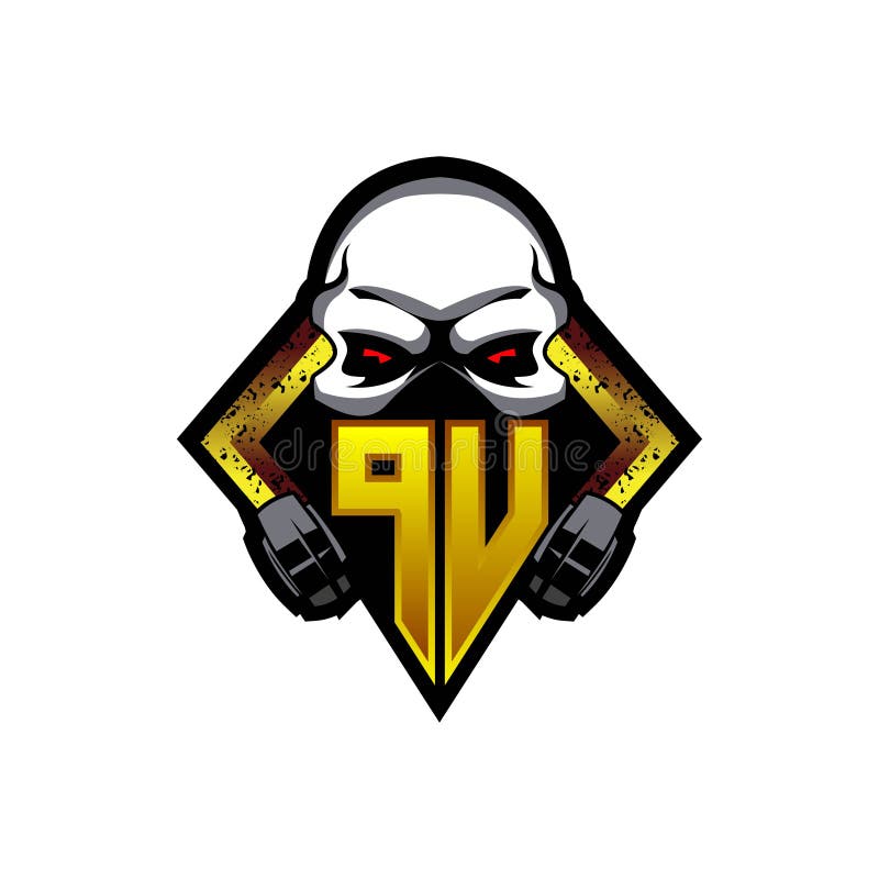 PU Logo Monogram with Skull Shape Designs Template Stock Vector ...