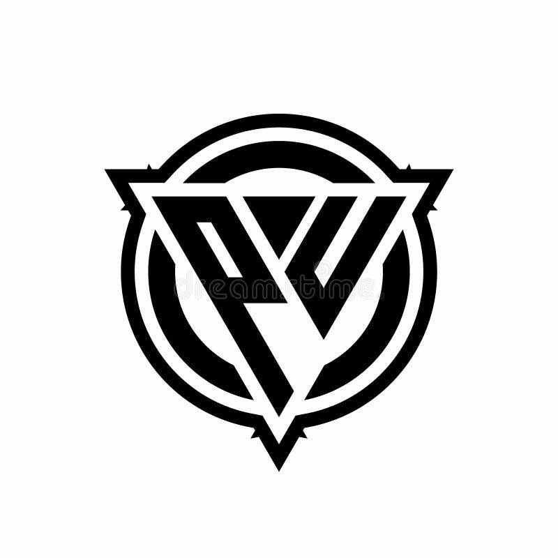 PU Logo with Triangle Shape and Circle with Outline Rounded Design ...