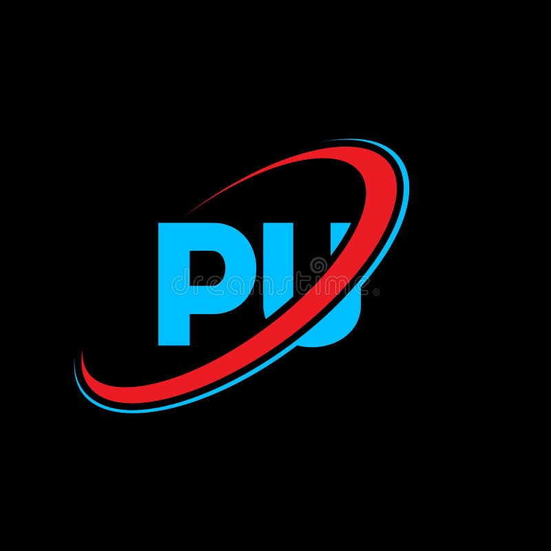 PU P U Letter Logo Design. Initial Letter PU Linked Circle Uppercase ...