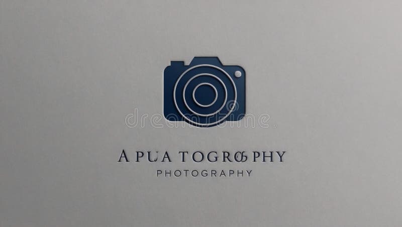 A Pua Tography Logo Embossed on Silver Surface Stock Illustration ...