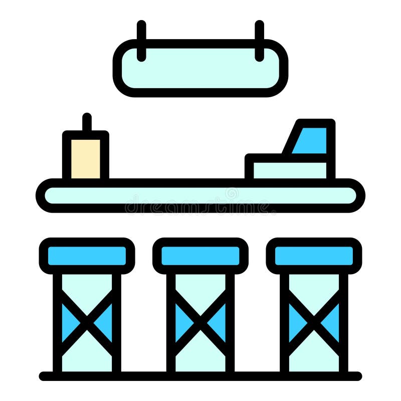 Breakfast Bar Counter Icon Outline Vector. Cafe Table Stock Vector ...