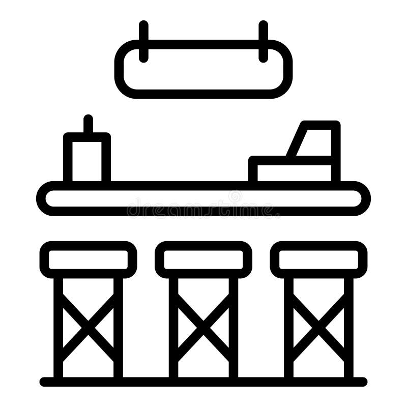 Pub Counter Icon, Outline Style Stock Vector - Illustration of chair ...
