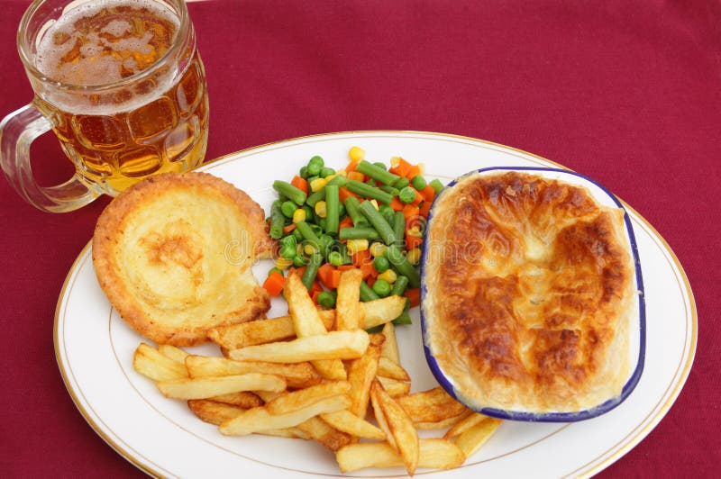 Pub grub pie meal stock photo. Image of chips, carrot - 24616390