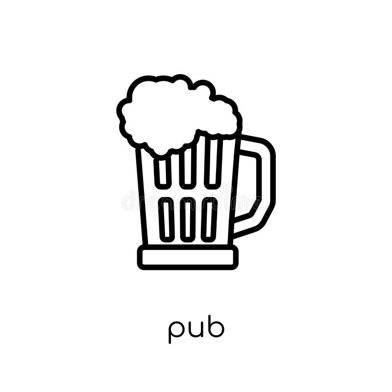 Pub Icon from Drinks Collection. Stock Vector - Illustration of bottle ...