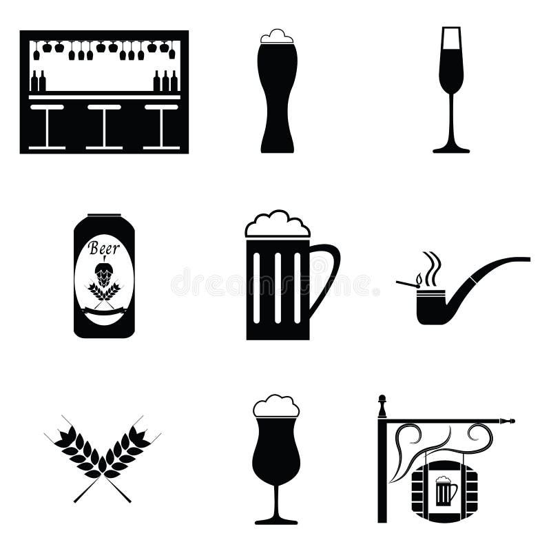 Pub icon set stock illustration. Illustration of icon - 102684959