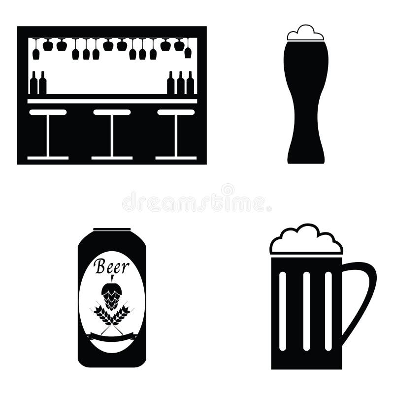 Pub icon set stock vector. Illustration of icon, sign - 102685362