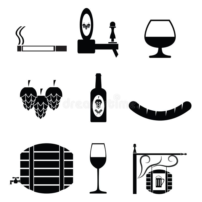 Pub icon set stock vector. Illustration of person, design - 102685464
