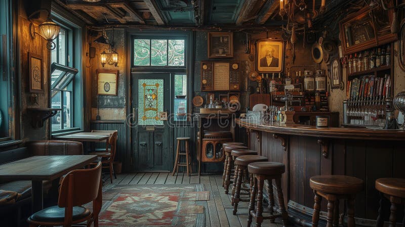 Pub Interior - Generative AI Stock Illustration - Illustration of style ...