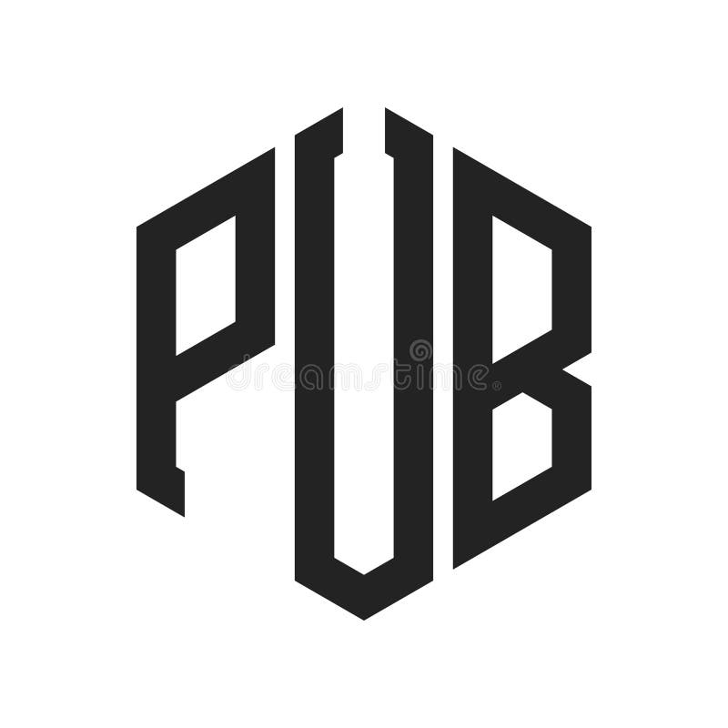 PUB Logo Design. Initial Letter PUB Monogram Logo Using Hexagon Shape ...