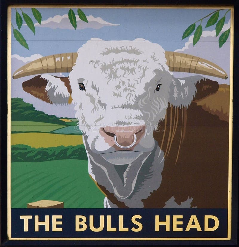 Pub Sign stock image. Image of beer, england, bulls, drinks - 34160953