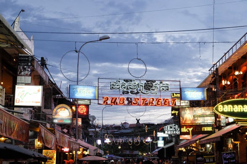 Pub Street editorial photo. Image of beer, bars, cambodia - 74534266