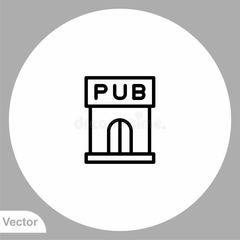 Pub Vector Icon Sign Symbol Stock Vector - Illustration of cafe, black ...
