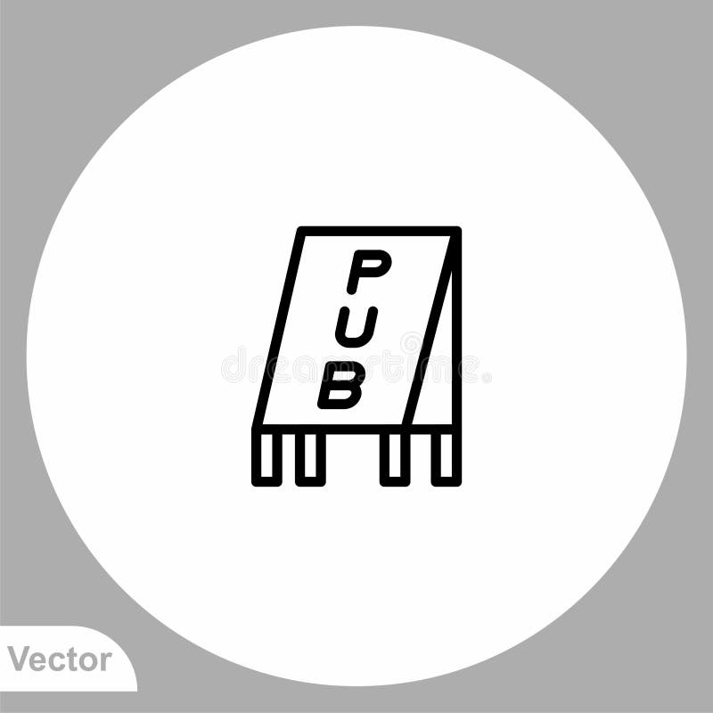 Pub Vector Icon Sign Symbol Stock Vector - Illustration of bottle ...