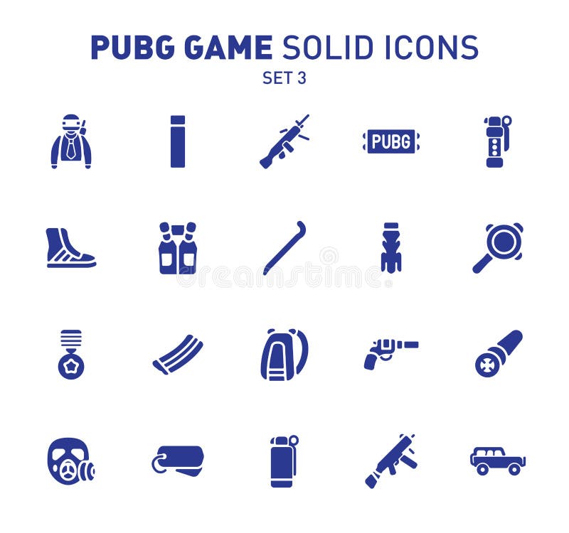 PUBG Game Line Icons. Vector Illustration of Combat Facilities. Linear ...
