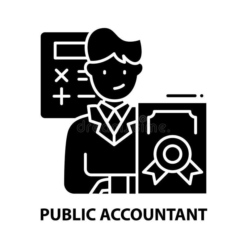 Public Accountant Icon, Black Vector Sign with Editable Strokes ...