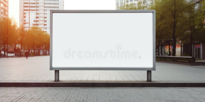 Public Advertisement Board an Empty Blank White Signboard with Copy ...
