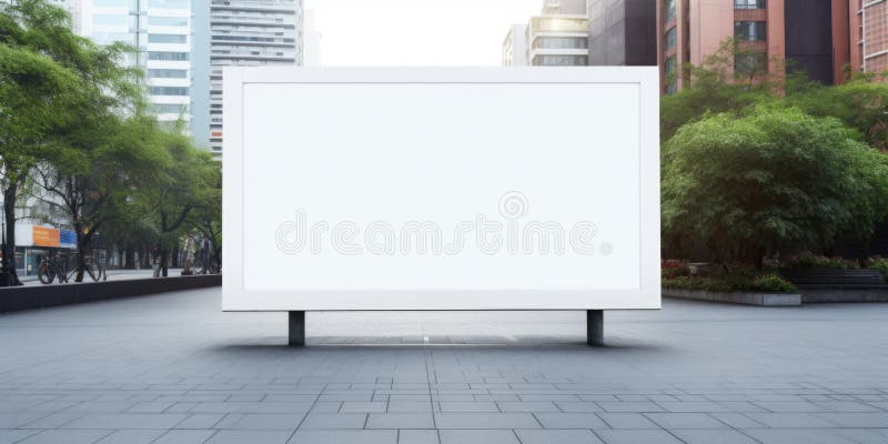 Public Advertisement Board an Empty Blank White Signboard with Copy ...