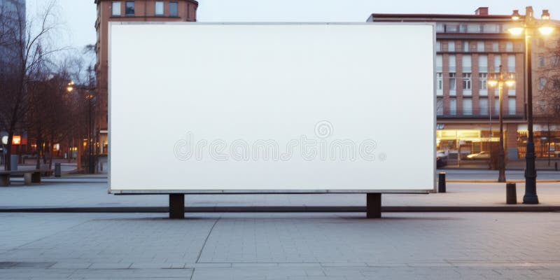 Public Advertisement Board an Empty Blank White Signboard with Copy ...