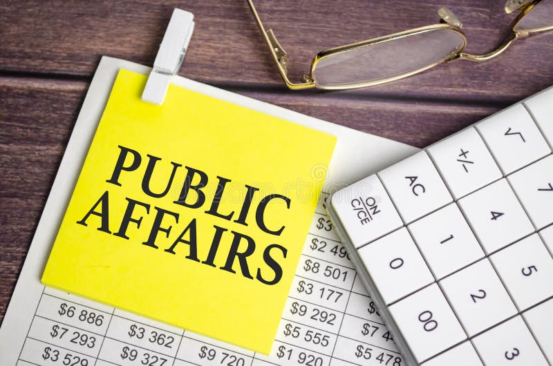 Public Affairs Text on Yellow Sticker and Charts Stock Image - Image of ...