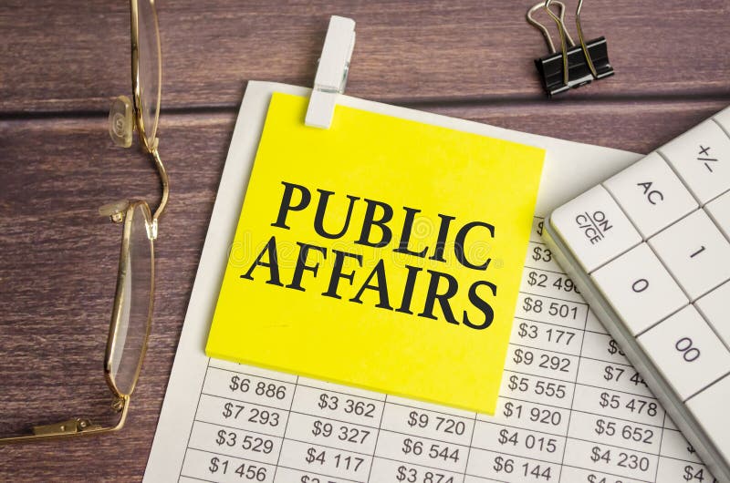 Public Affairs Text on Yellow Sticker and Charts Stock Photo - Image of ...
