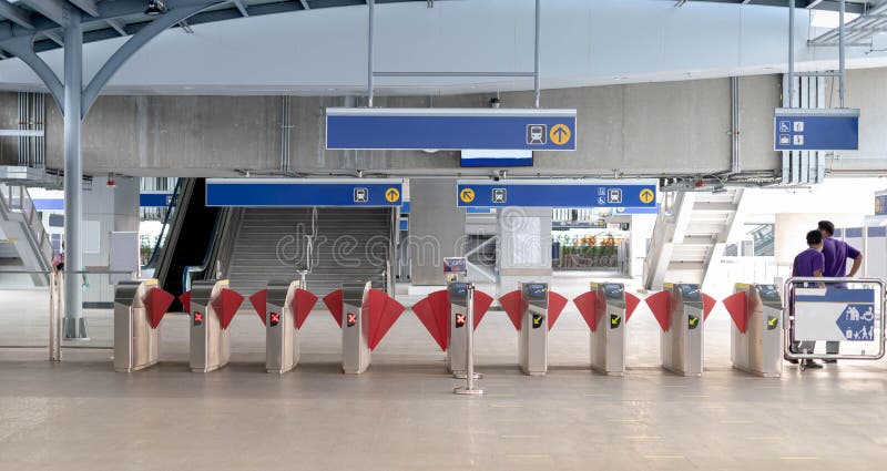 The Public Area of Exit and Entrance Subway Gate for by Ticket at ...