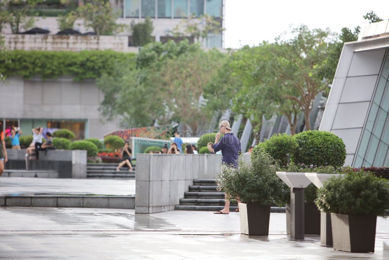The Public Area at the Ifc with Walkway Editorial Stock Image - Image ...