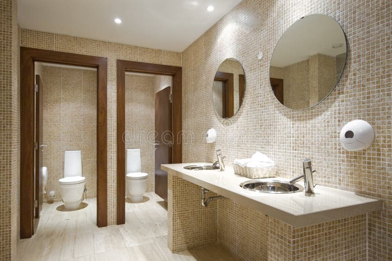 Public bathroom stock image. Image of gush, interior - 13496577