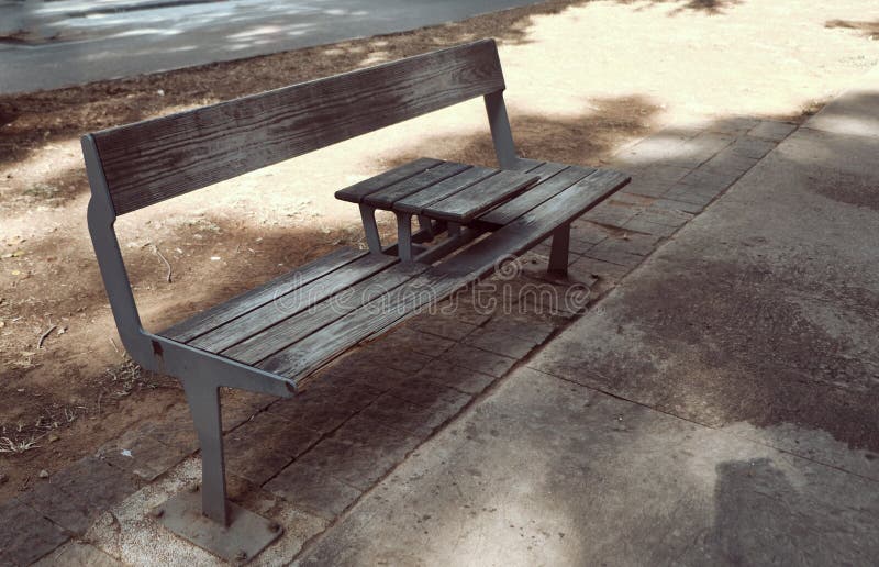 Public Bench with Table in the Center Stock Photo - Image of rest ...