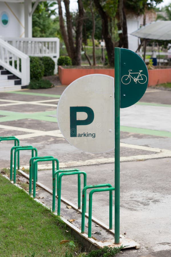 Public Bike Parking Rack on Pedestrian Overpass Stock Photo - Image of ...