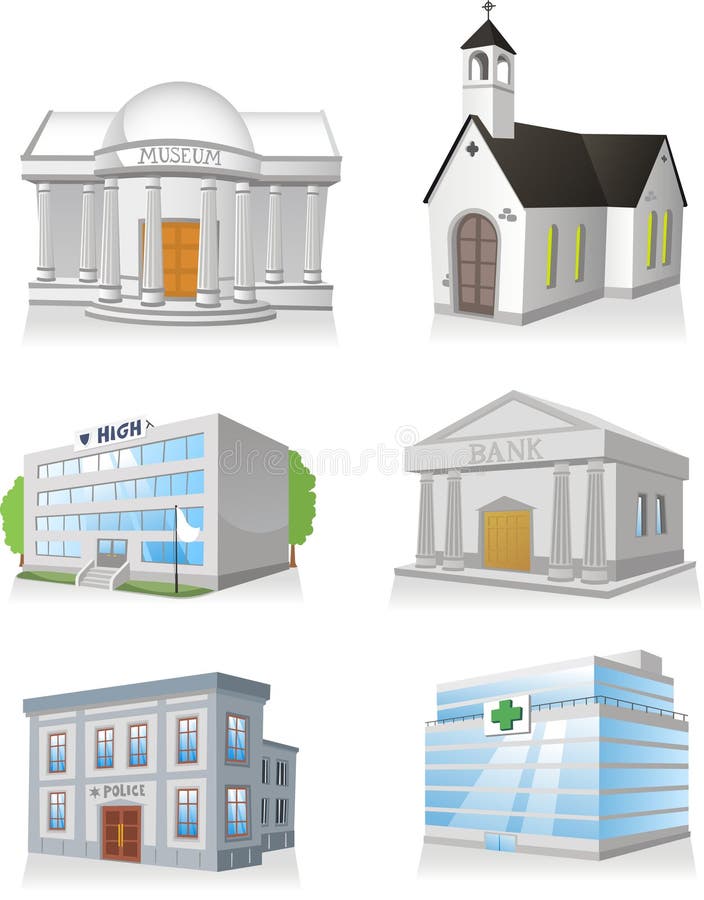Public building. Set 3 stock vector. Illustration of building - 28889528