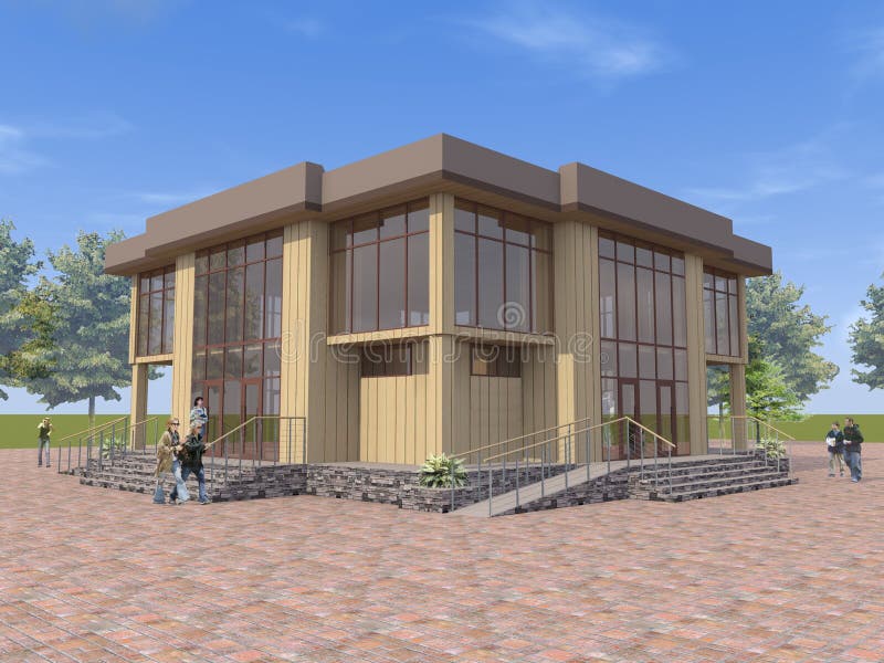 Architectural 3D Project, Visualization of a Public Building, Concept ...