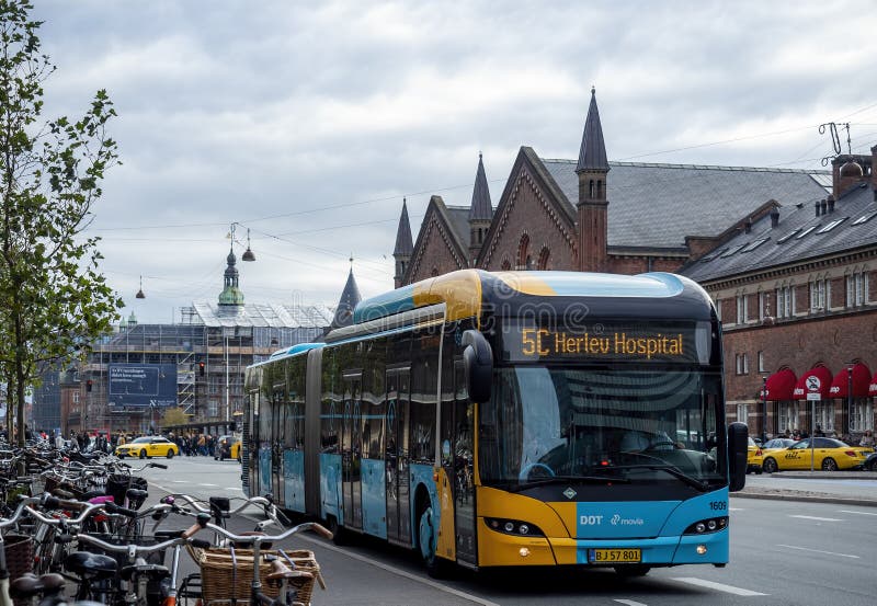Public Bus Commutes Outside Copenhagen Central Station on ... Public Bus Commutes Outside Copenhagen Central Station on ...