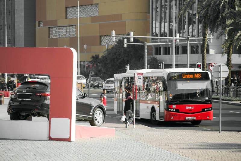 Public Bus in Dubai editorial photo. Image of emirates - 81880981