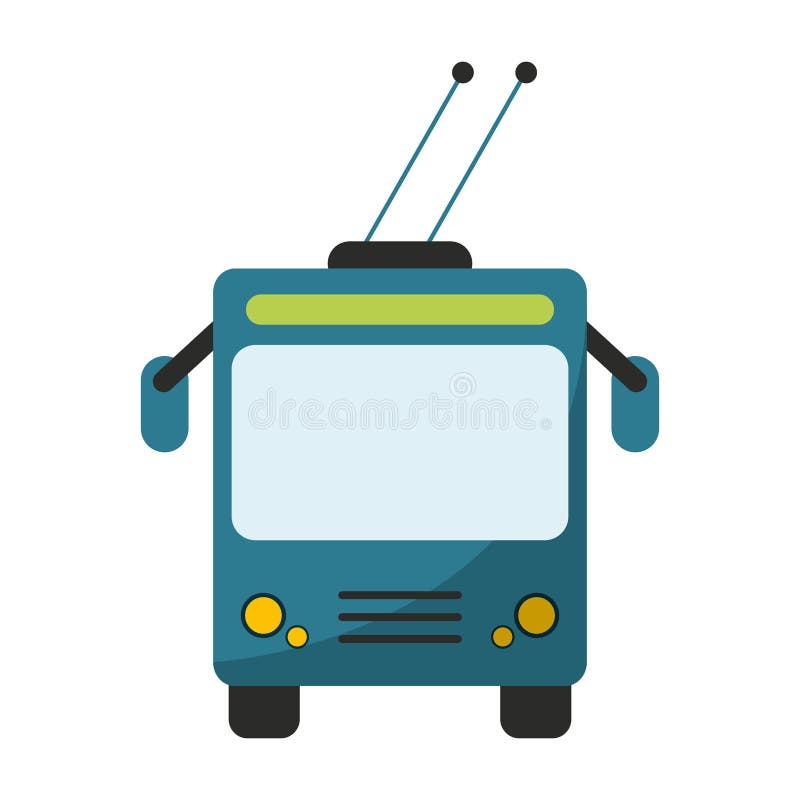 Public Bus Frontview Isolated Black and White Stock Vector ...
