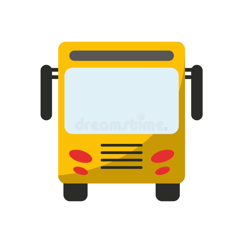 Public Bus Frontview Isolated Black and White Stock Vector ...