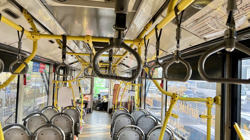 Inside of City Bus in Indonesia Editorial Stock Image - Image of ...