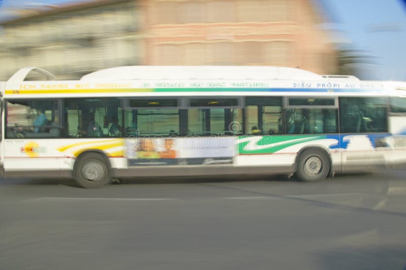 Public bus in Nice, France editorial photography. Image of scene - 52320002