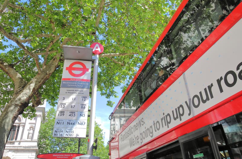 Public bus stop London UK editorial photography. Image of tourism ...