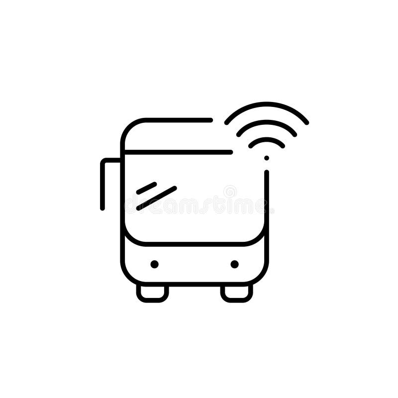 Public Bus and Wifi Symbol. Smart Transport, Wireless Transit Internet ...
