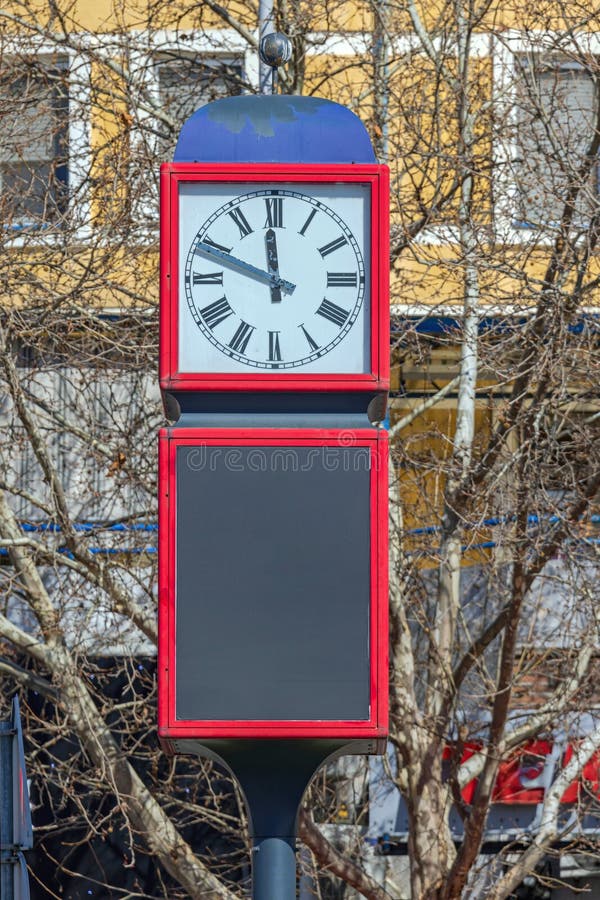 Public Clock Pole Box stock image. Image of 2023, sunny - 285723899