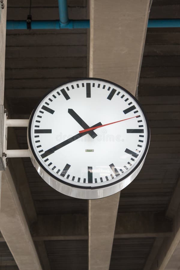 Public Clock a Railway Station Stock Photo - Image of modern, design ...