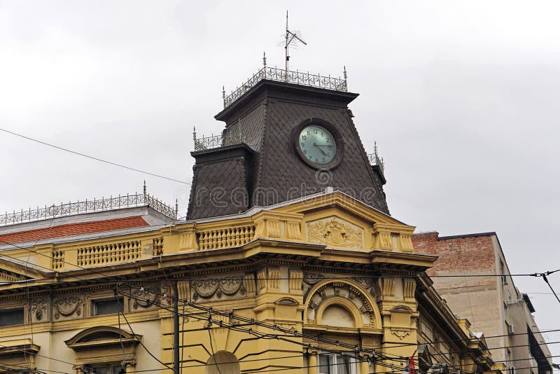 Public clock in roof stock photo. Image of public, tower - 241326412