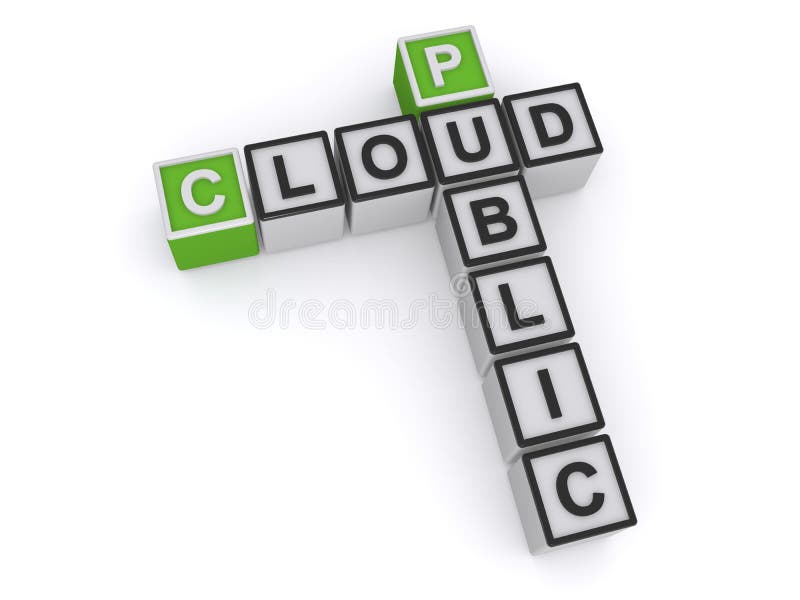 Public cloud word blocks stock illustration. Illustration of consumer ...