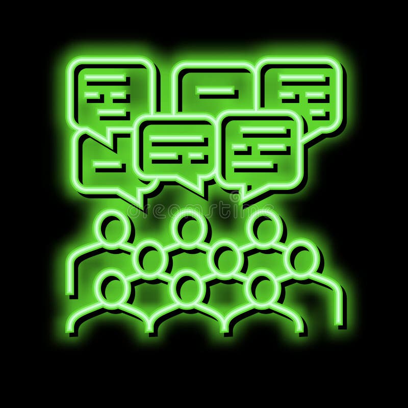 Public Discussion on Forum Neon Glow Icon Illustration Stock Vector ...