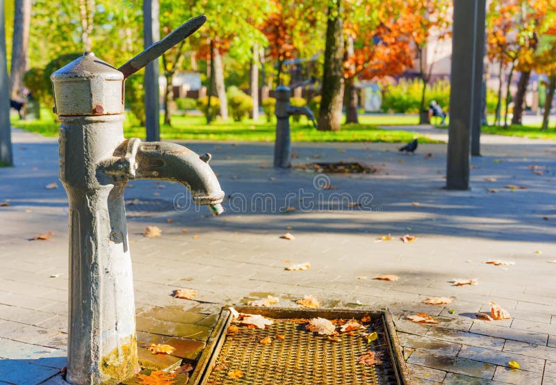 Public Drinking Water Well Hand Pump Stock Photo - Image of hand, issue ...